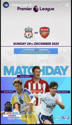 Liverpool v Arsenal Commentators - English Premier League - 23/12/2023 ...